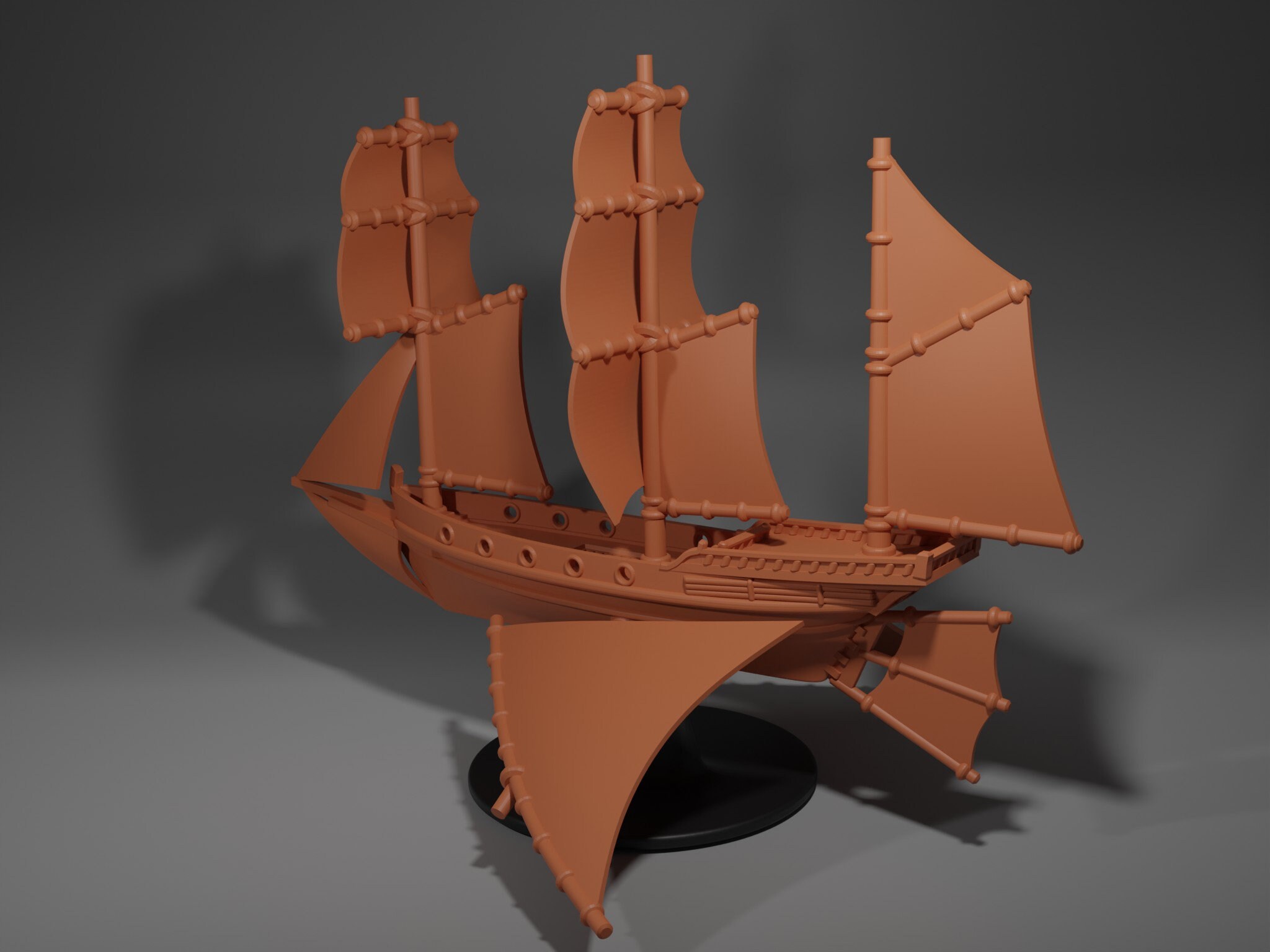 Xebec Sailing Airship Gaming Miniature STL Files for 3D Printing Flying ...