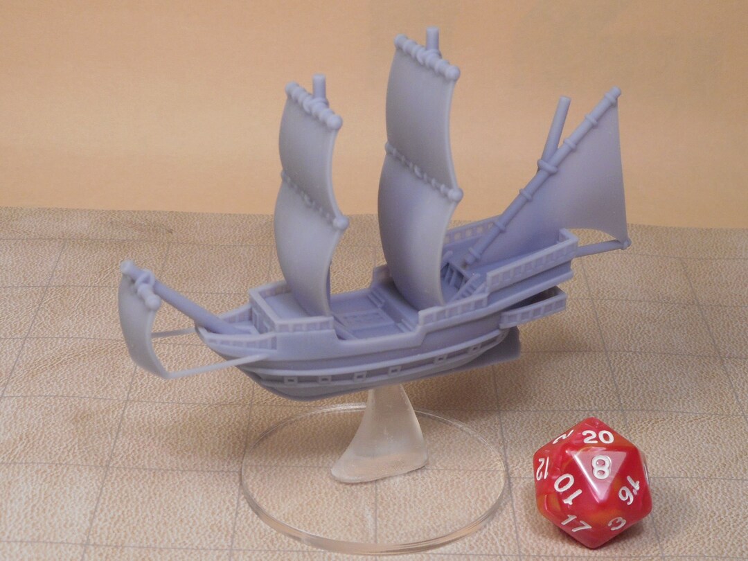 Galleon Ship Miniature With Flying Stand Compatible With Dnd ...