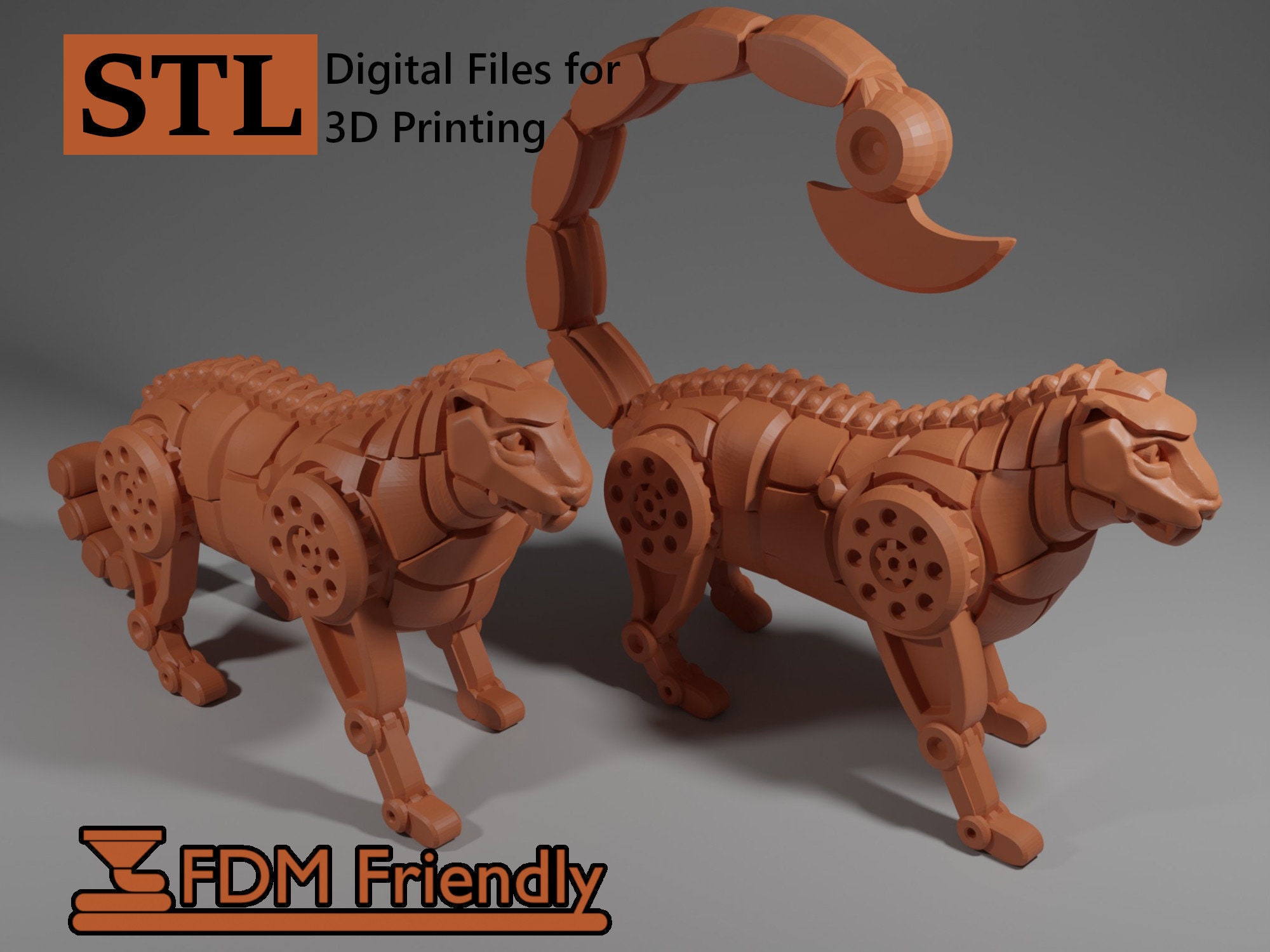 Robot Tiger Steel Defender for Dnd Artificer STL Files for 3D Printing ...