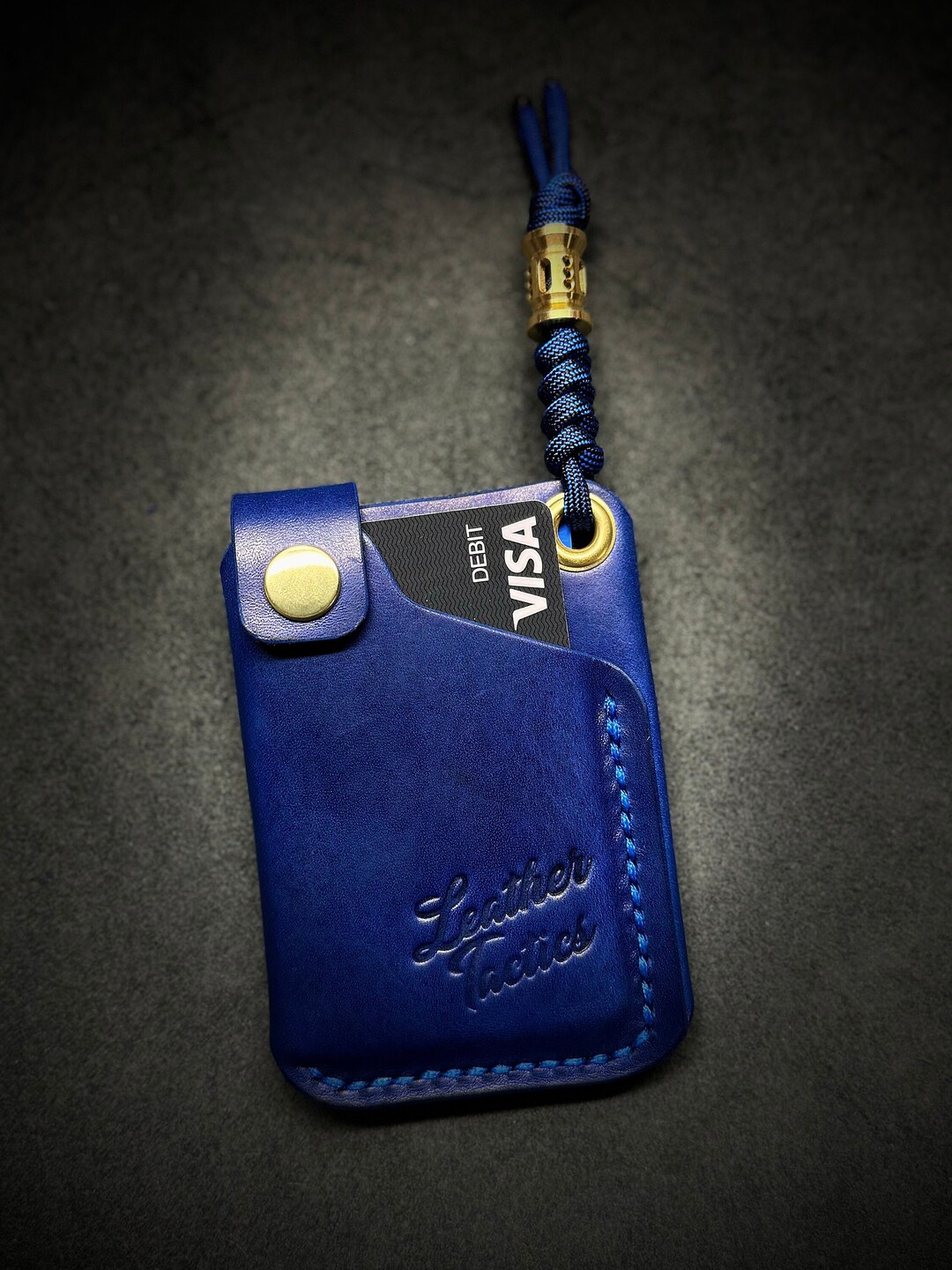 EDC Minimalist Wallet | Prodigy - Blue & Brass - Etsy