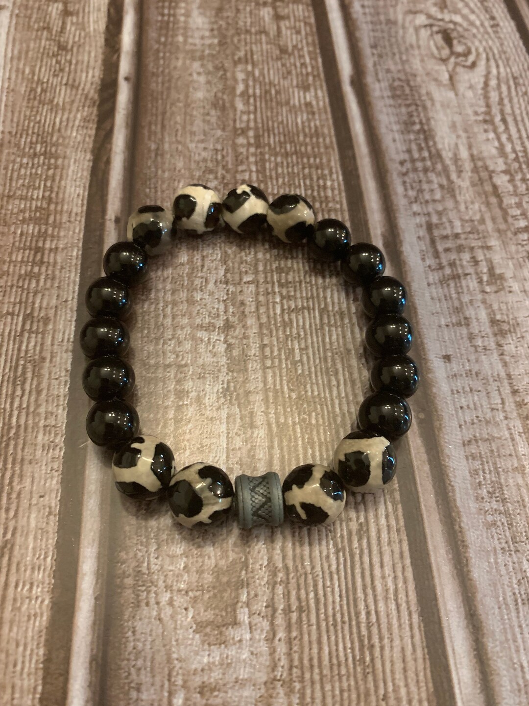 Black and White Bracelet - Etsy