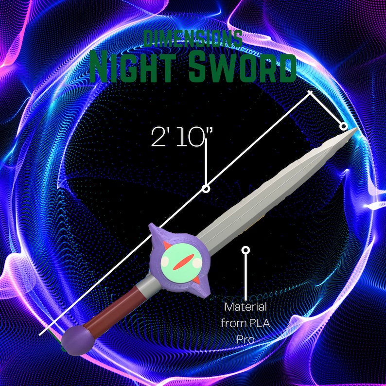 Adventure Time Night Sword | Finn Cosplay, 3D Printed Replica - Etsy