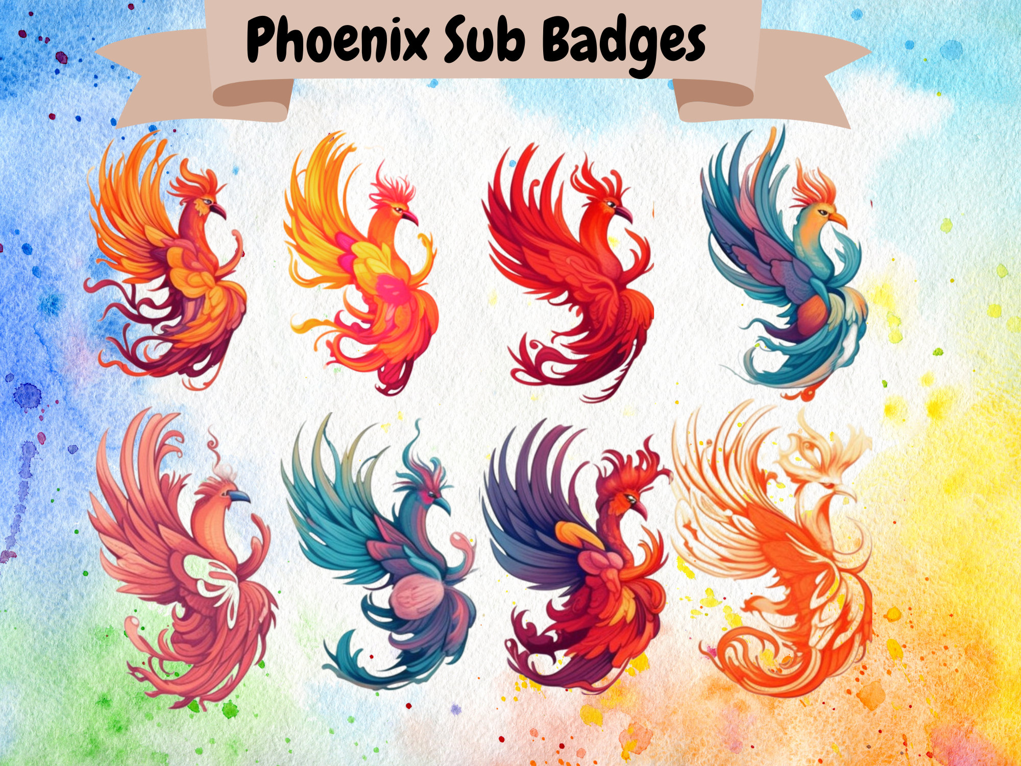 Phoenix Sub Badges | Twitch Emotes (digital Download) - Etsy
