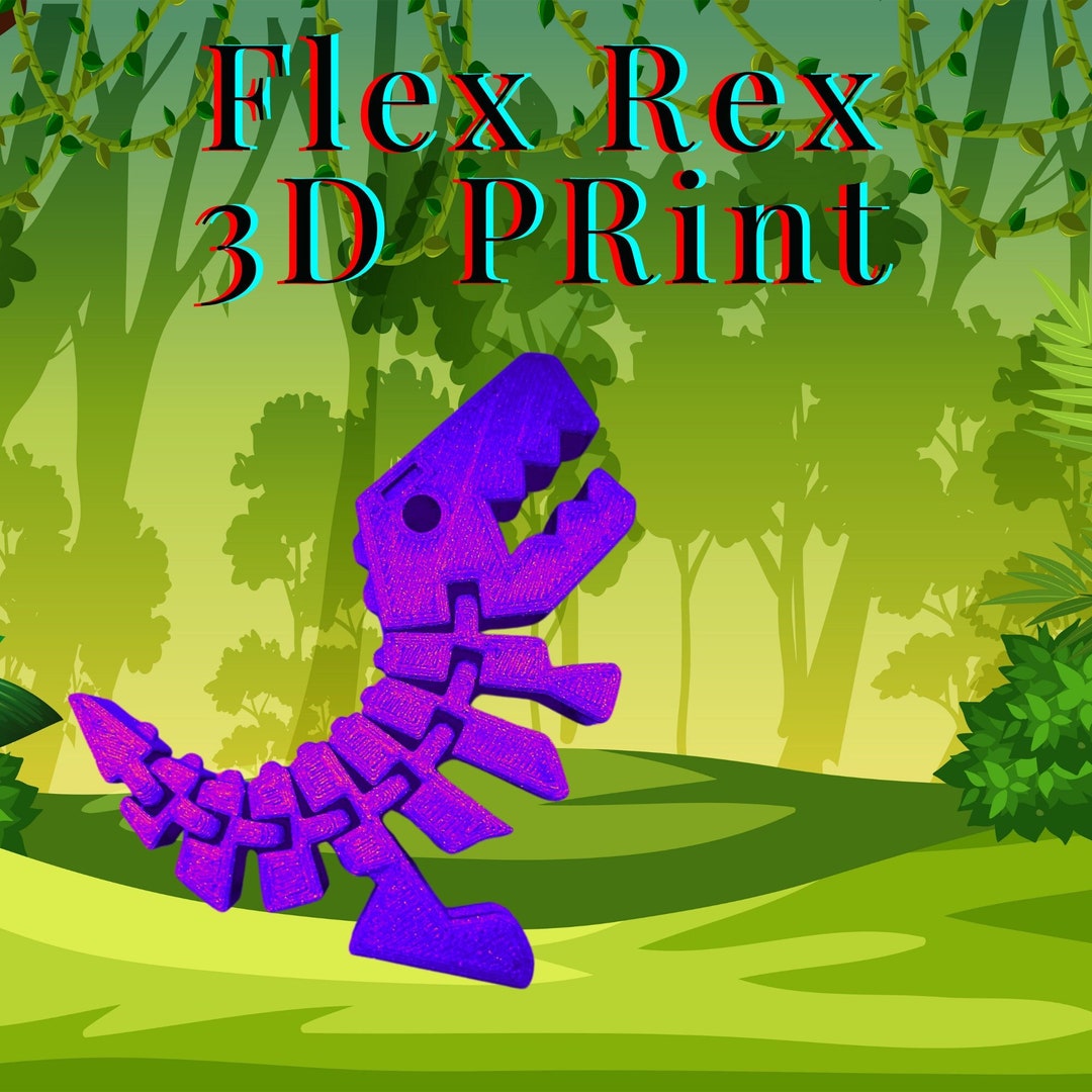 3D Printed Flex Rex, Flexible Fidget, Flex Dino, Multiple Sizes Small ...