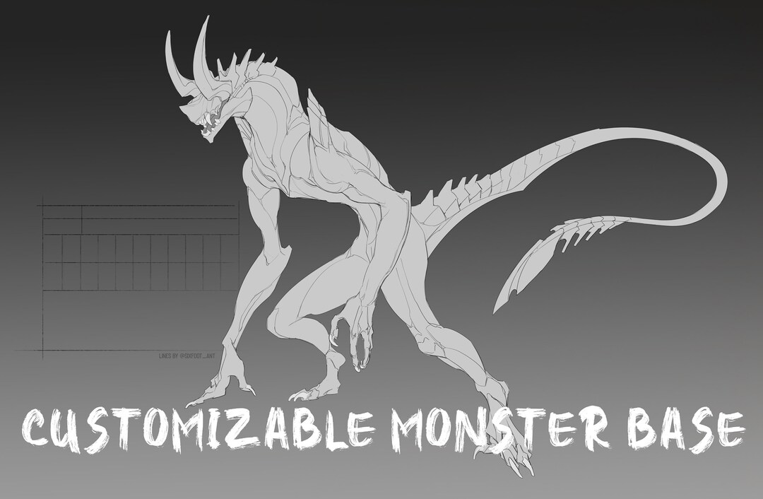 Monster Customizable Base Make Your Own Adopts and Character Designs - Etsy