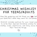 Christmas Wishlist for Teens/adults - Etsy