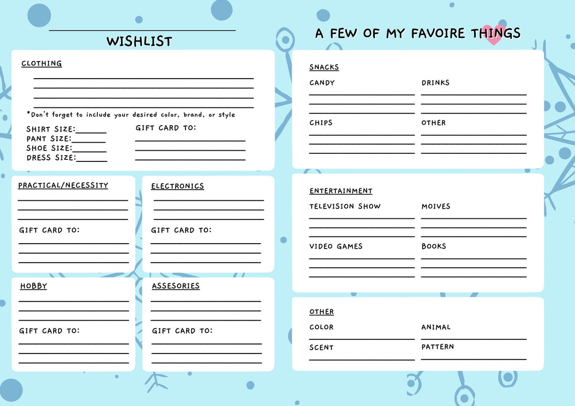 Christmas Wishlist for Teens/adults - Etsy
