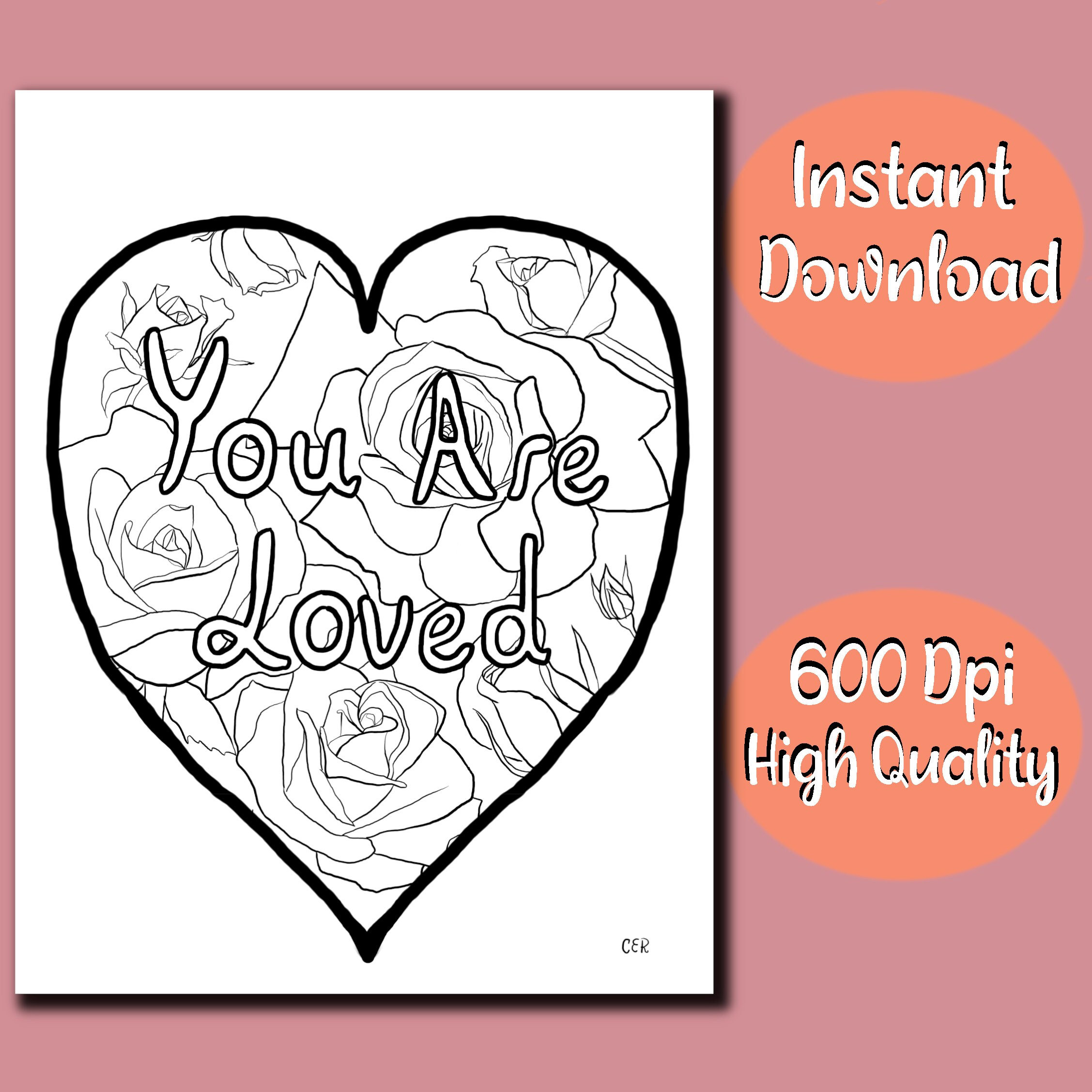 You Are Loved Affirmations Printable Coloring Page - Etsy