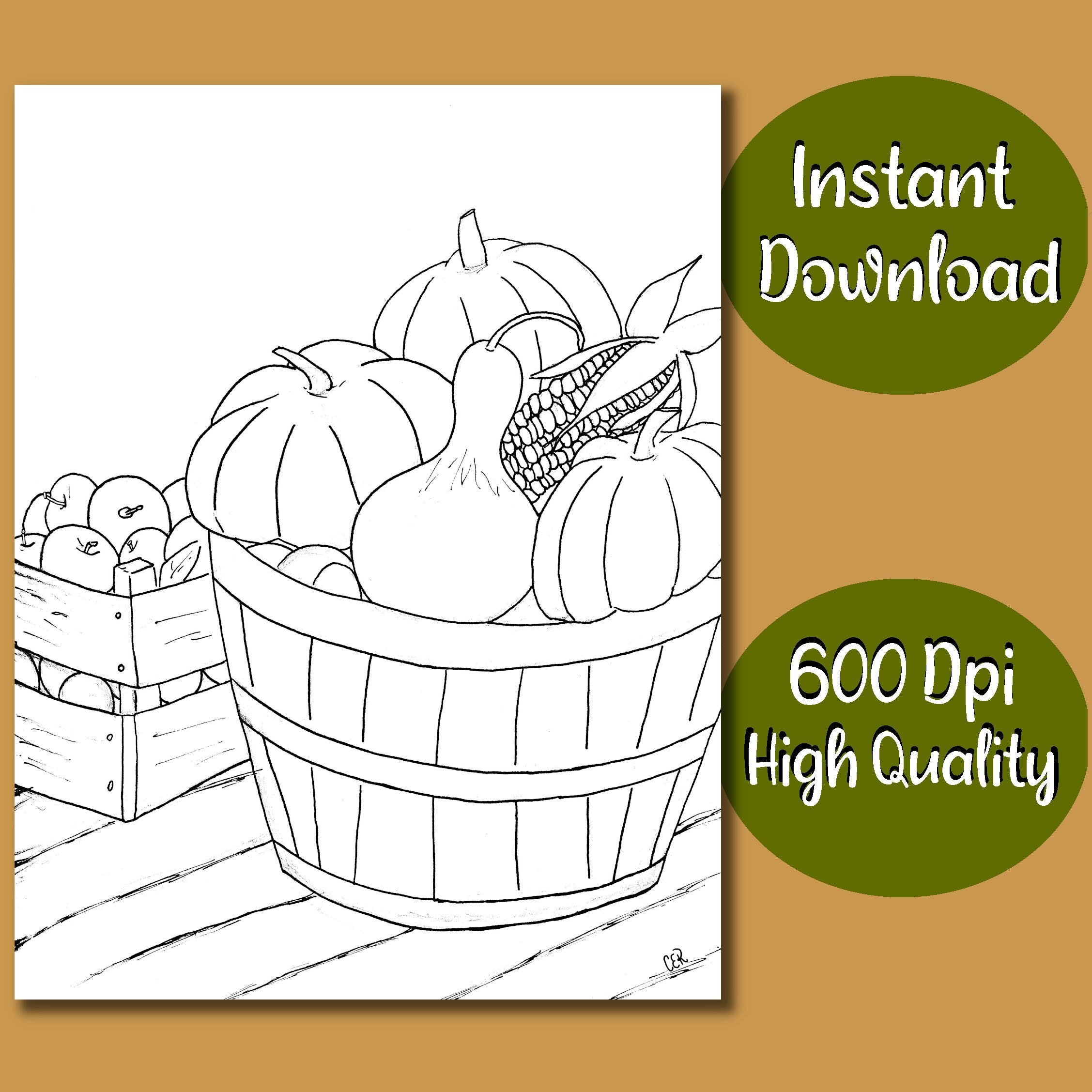 Cornucopia Baskets Coloring Pages