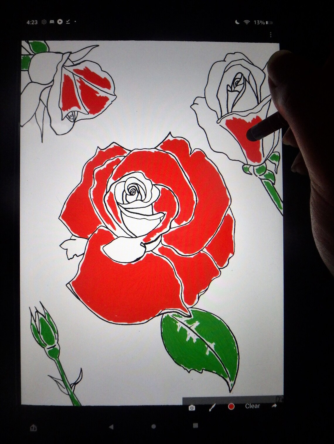 Rose Study Printable Coloring Page - Etsy