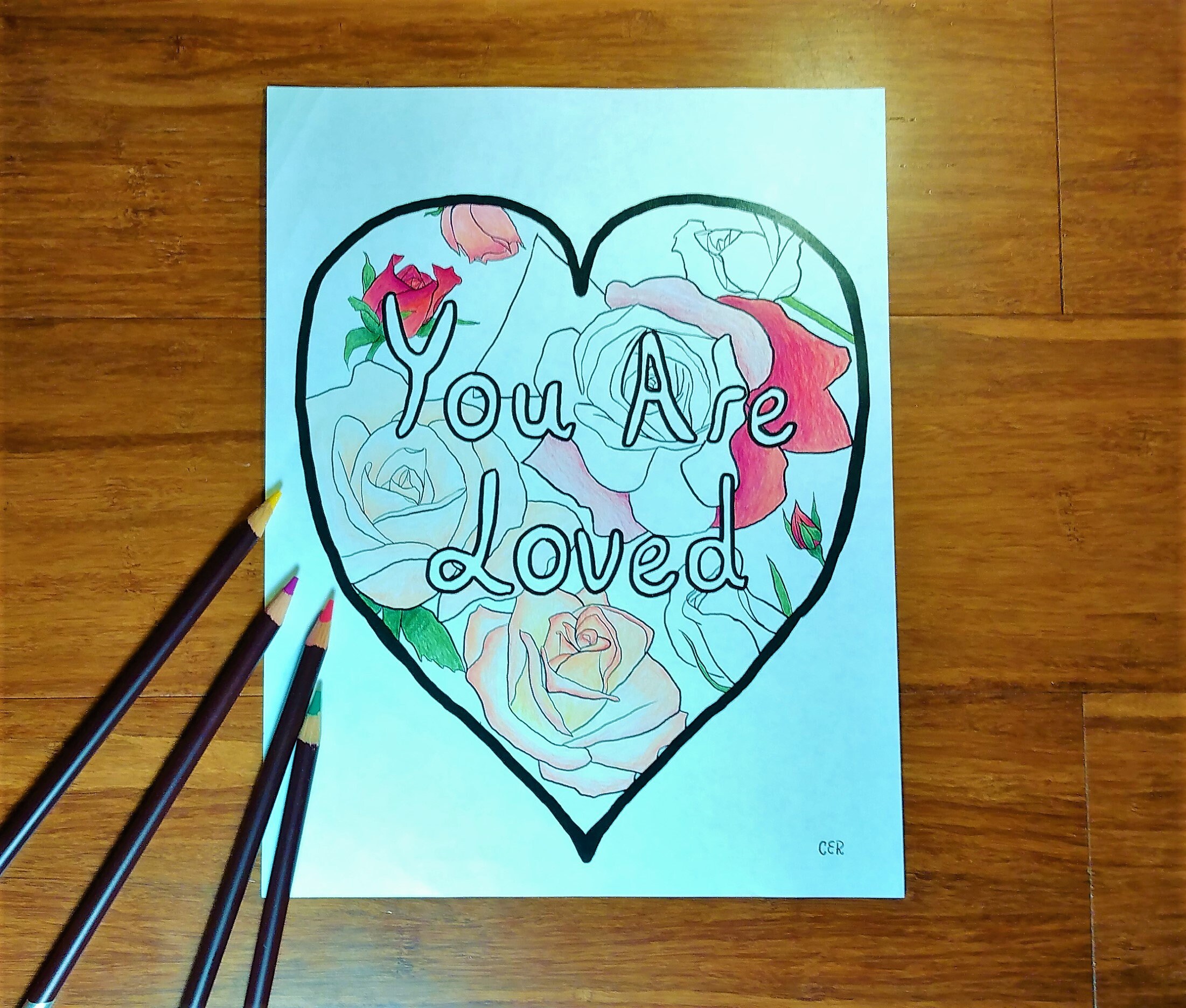 You Are Loved Affirmations Printable Coloring Page - Etsy