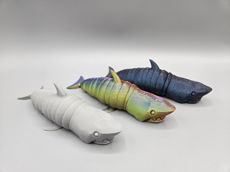 3D Printed Articulated Shark Fidget Toy for Kids / Water Toy / Fidget ...