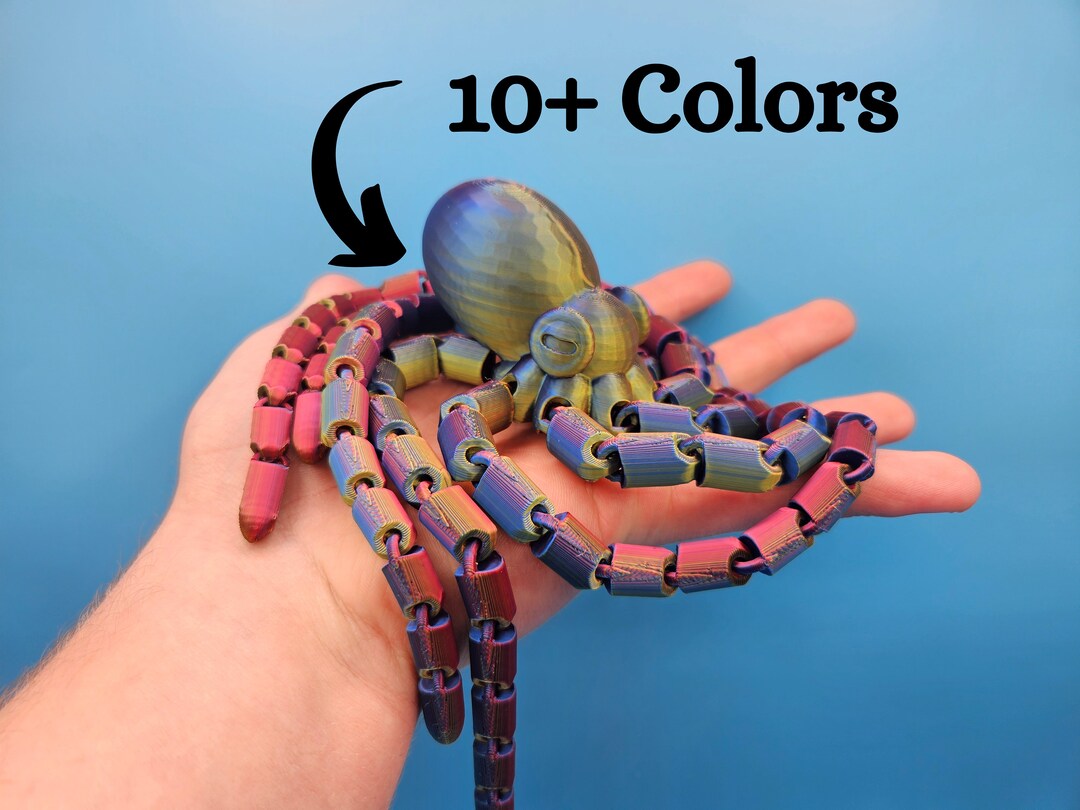 Articulated Lifelike Octopus Fidget Toy 3D Printed Octopus Toy / 10 ...