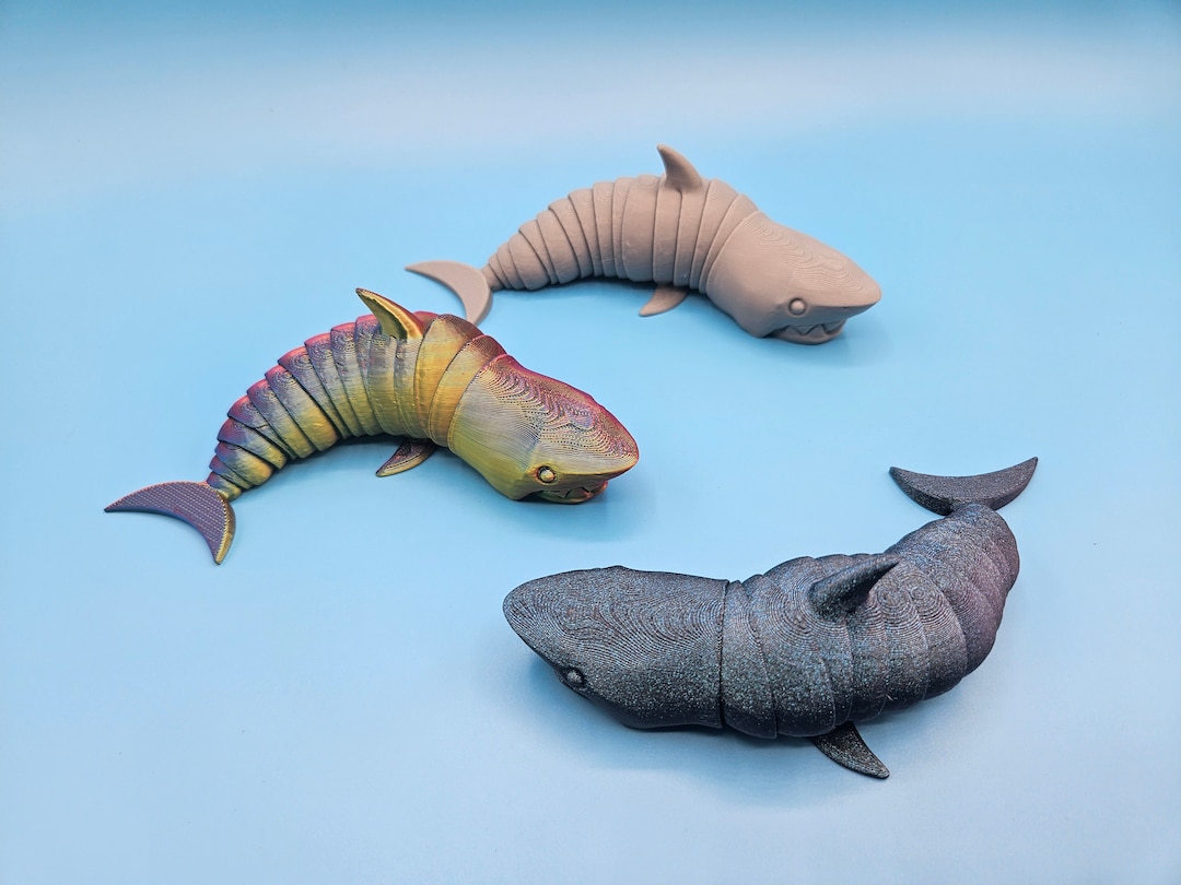 3D Printed Articulated Shark Fidget Toy for Kids / Water Toy / Fidget ...