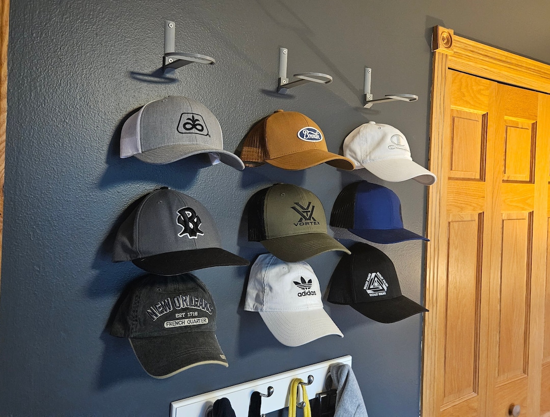 Hat Hanger Wall Mount for Hats / Minimalist Hat Rack for Baseball Hats ...