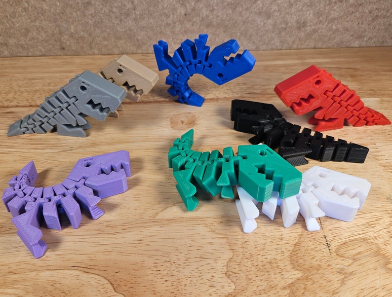 Flexi Rex Flexible Fidget 3D Printed Fidget Toy / Dinosaur Fidget Toy ...