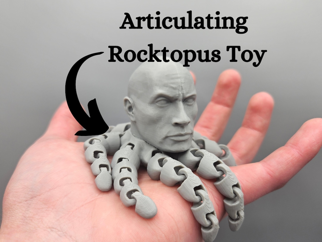 3D Printed Articulating Rocktopus Fidget Toy Flexi Toy Rocktopus / the ...