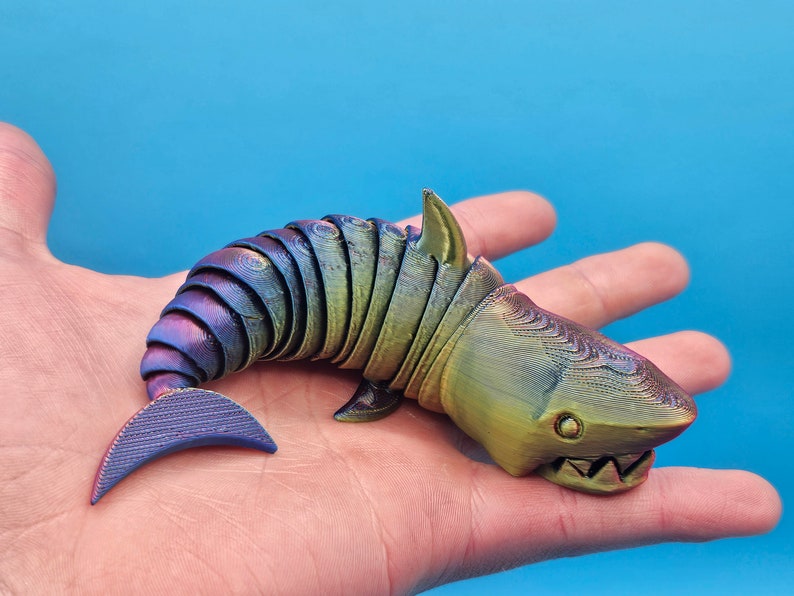 3D Printed Articulated Shark Fidget Toy for Kids / Water Toy / Fidget ...