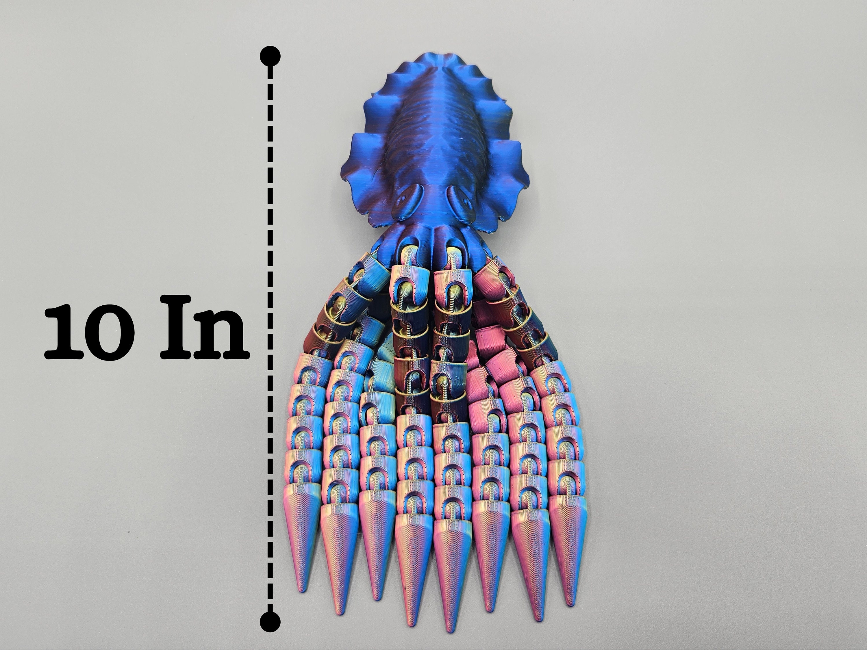 Articulated Lifelike Squid Fidget Toy 3D Printed Squid Toy / 10+ Colors ...