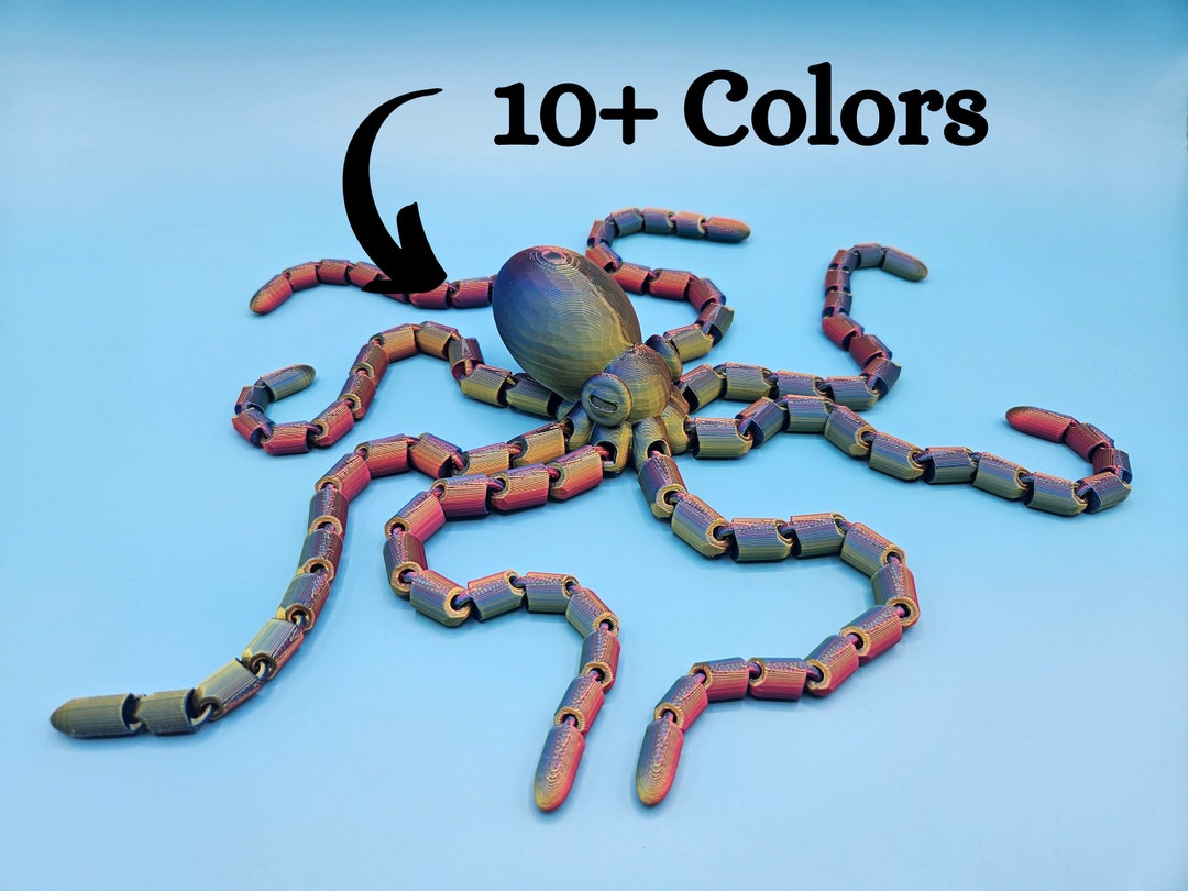 Articulated Lifelike Octopus Fidget Toy 3D Printed Octopus Toy / 10 ...