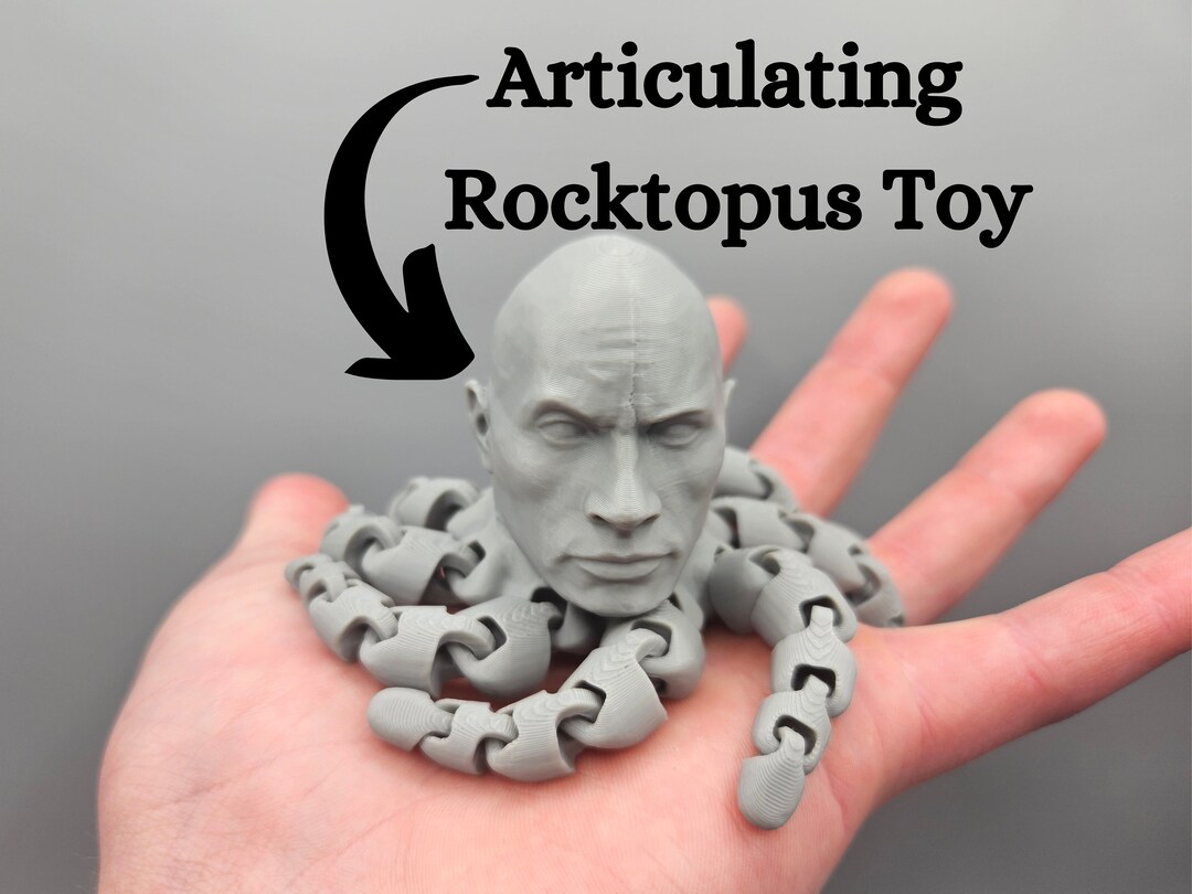 3D Printed Articulating Rocktopus Fidget Toy Flexi Toy Rocktopus / the ...