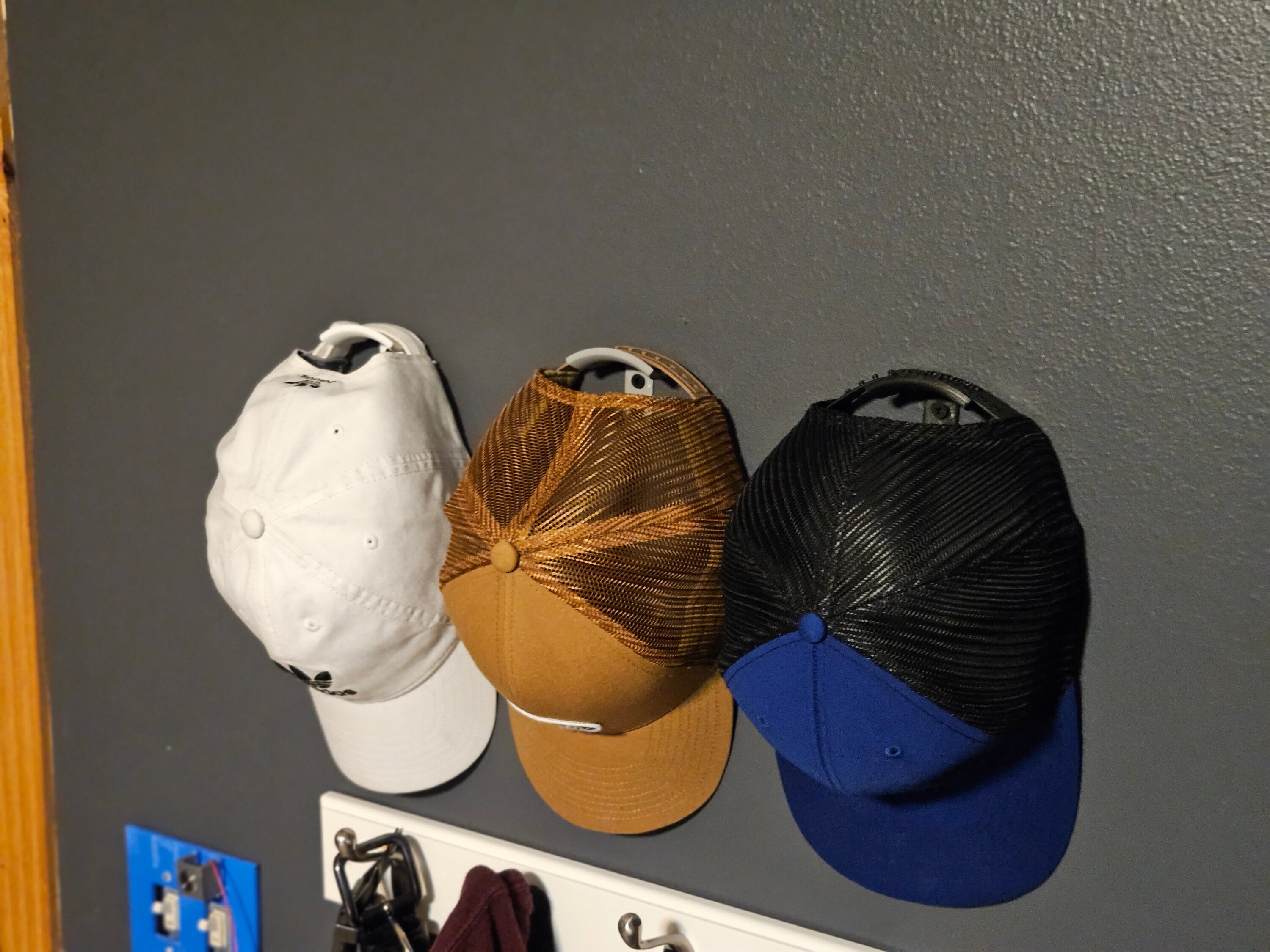 Hat Wall Mount Home Organization Decor Baseball Hat Wall Holder for Hat ...