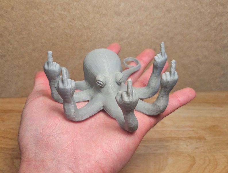 Middle Finger Octopus Fucktopus Gag Gift for Adult Prank Gift Octopus ...
