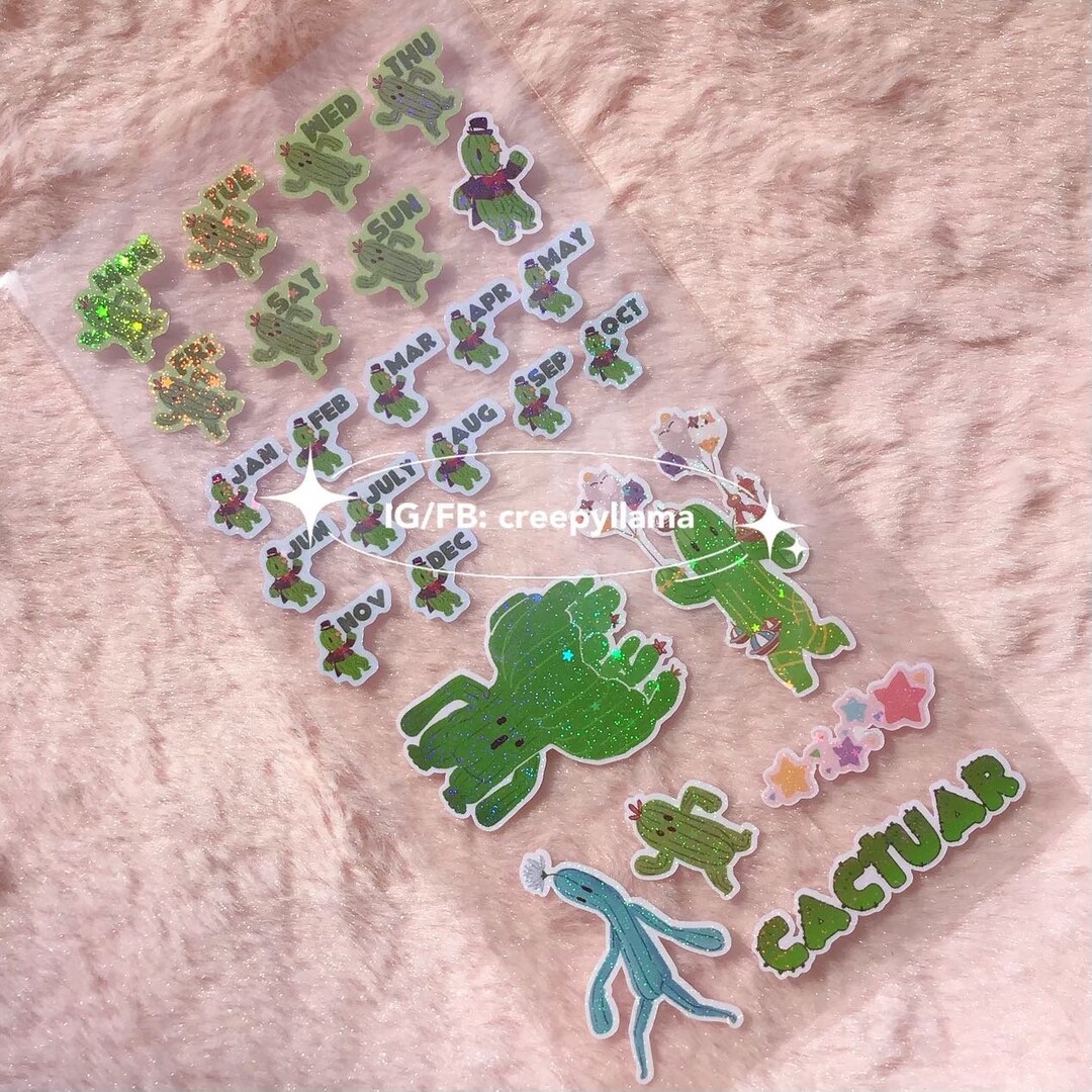 Cactuar Sabotender FF14 Calendar Journal Sticker - Etsy