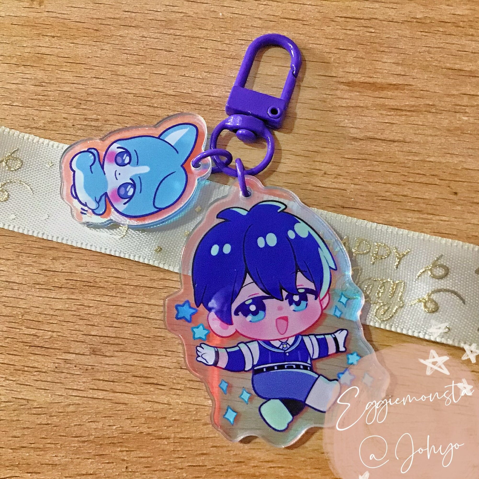 PLAVE Iridescent Keychain Pixel World by Johyo - Etsy