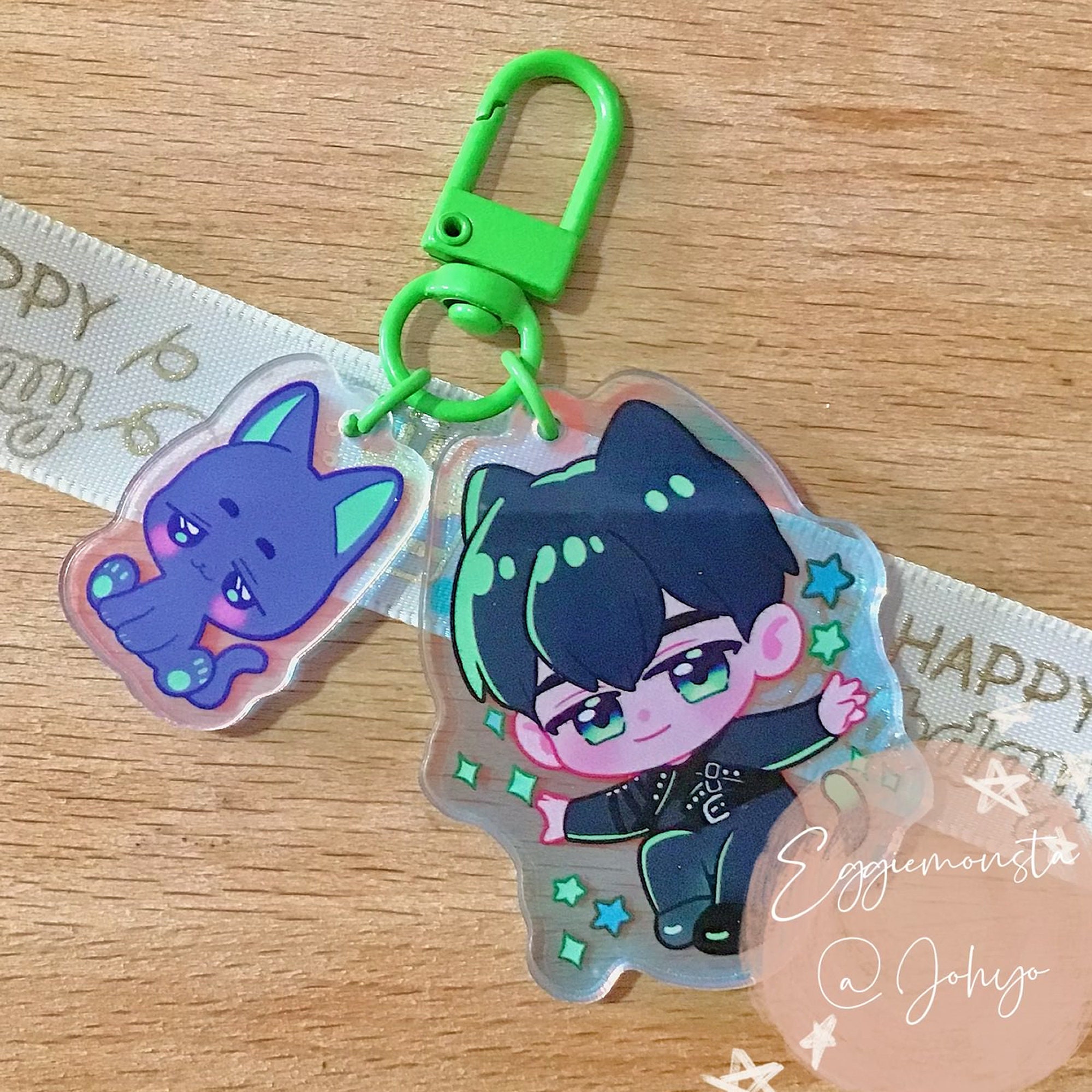 PLAVE Iridescent Keychain Pixel World by Johyo - Etsy