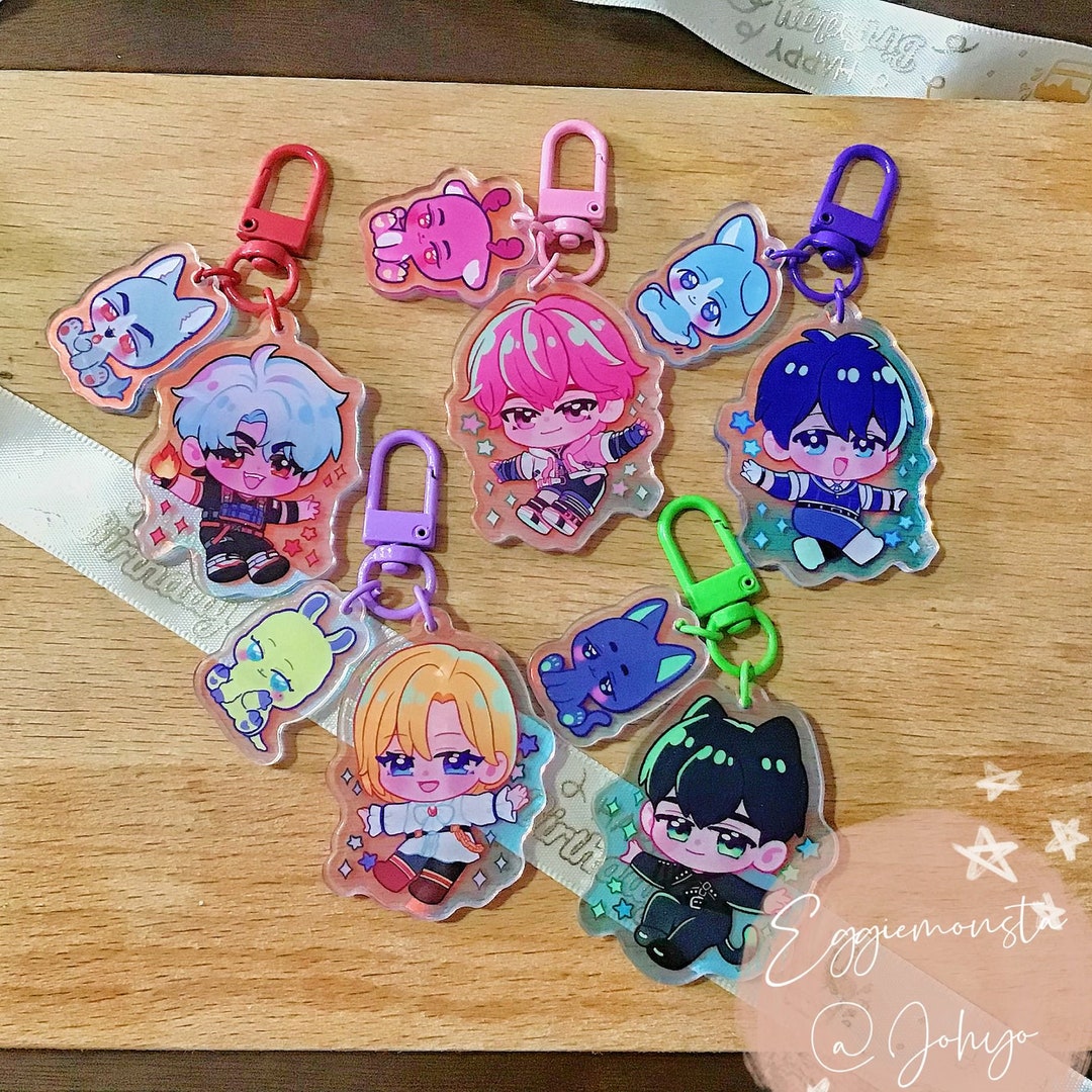 PLAVE Iridescent Keychain | Pixel World by Johyo - Etsy