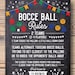Bocce Ball Rules Sign, Bocce Ball Poster, Backyard Games, Outdoor Party ...