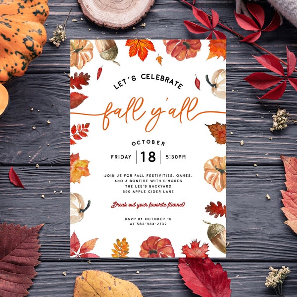 Fall Invitations - Etsy