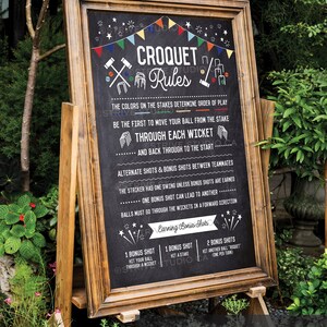 Croquet Rules Sign: Backyard Lawn Game Printable (instant Download) - Etsy