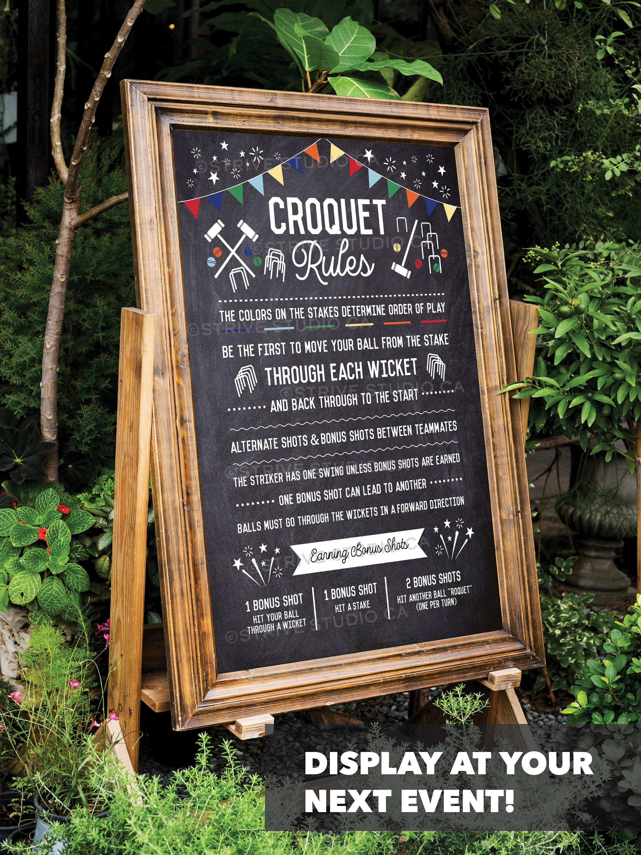 Croquet Rules Sign: Backyard Lawn Game Printable (instant Download) - Etsy