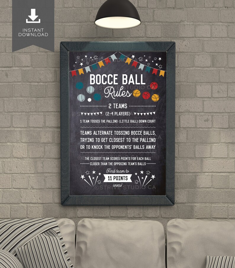 Bocce Ball Rules Sign Bocce Ball Poster Juegos de patio - Etsy México