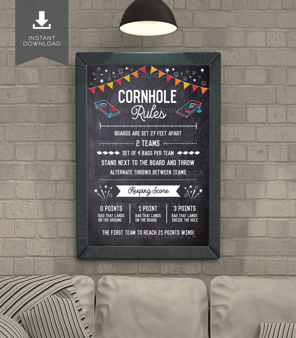 Fall Cornhole Rules Sign: Outdoor Game Tournament (printable INSTANT ...