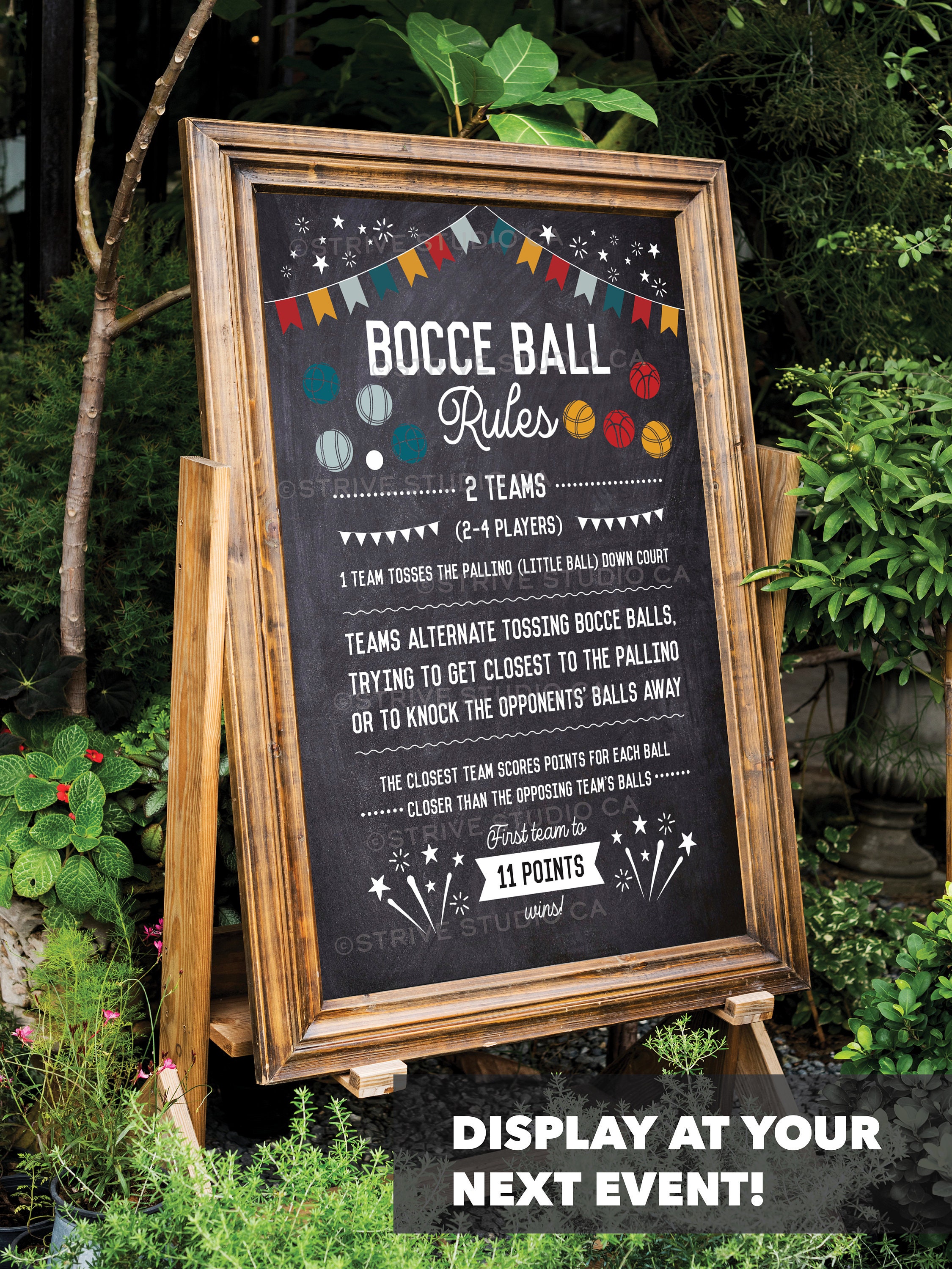 Bocce Ball Rules Sign Bocce Ball Poster Juegos de patio - Etsy México