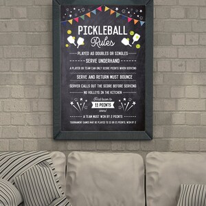 Pickleball Rules Sign: Court Decor Art (printable INSTANT DOWNLOAD) - Etsy