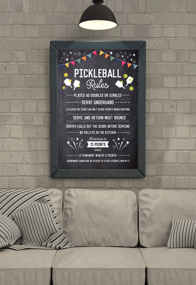 Pickleball Rules Sign: Court Decor Art (printable INSTANT DOWNLOAD) - Etsy
