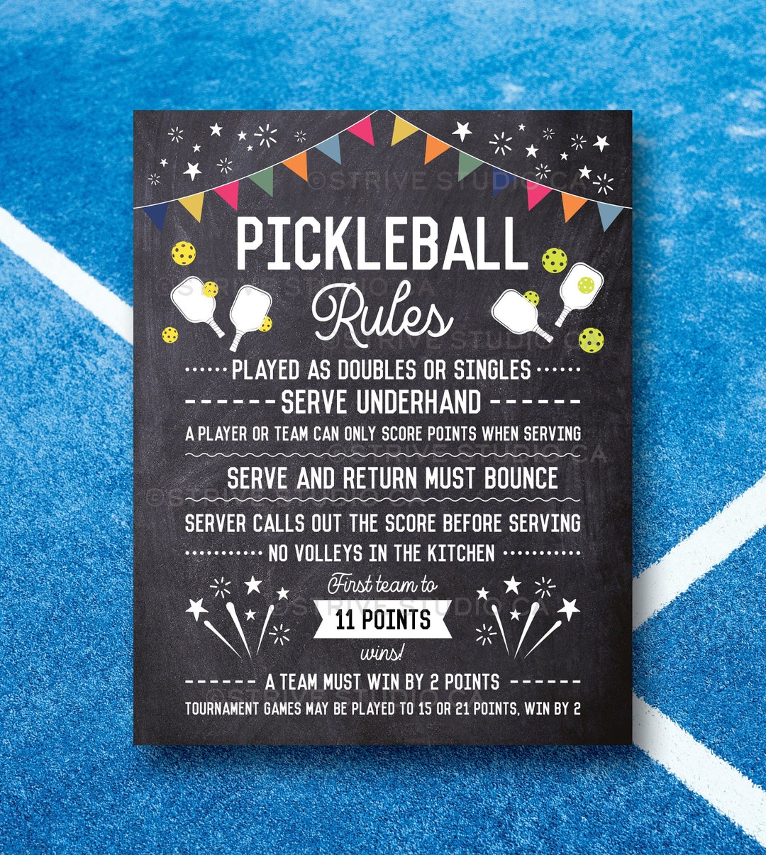Pickleball Rules Sign: Court Decor Art (printable INSTANT DOWNLOAD) - Etsy