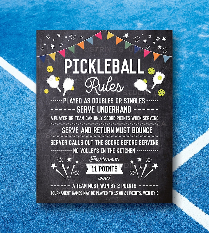 Pickleball Rules Sign, Pickleball Court Rules Sign, Pickleball Wall Art ...