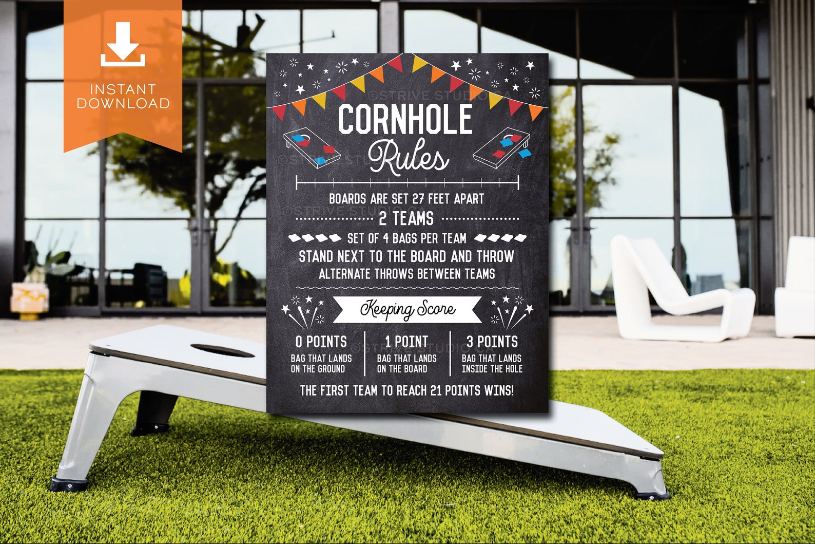 Fall Cornhole Rules Sign: Outdoor Game Tournament (printable INSTANT ...