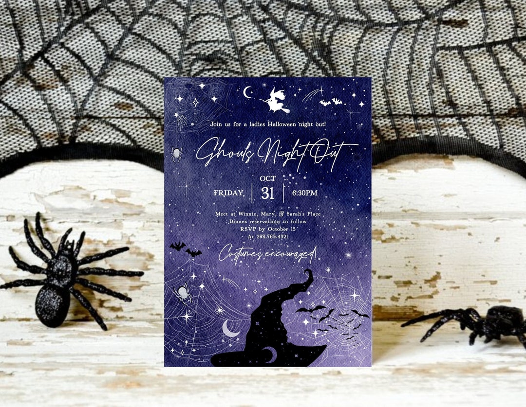 Ghouls Night Out Night Sky Invitation, Girls Night Out Invite ...