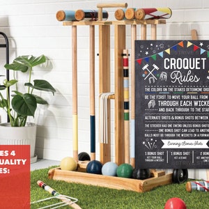 Croquet Rules Sign: Backyard Lawn Game Printable (instant Download) - Etsy