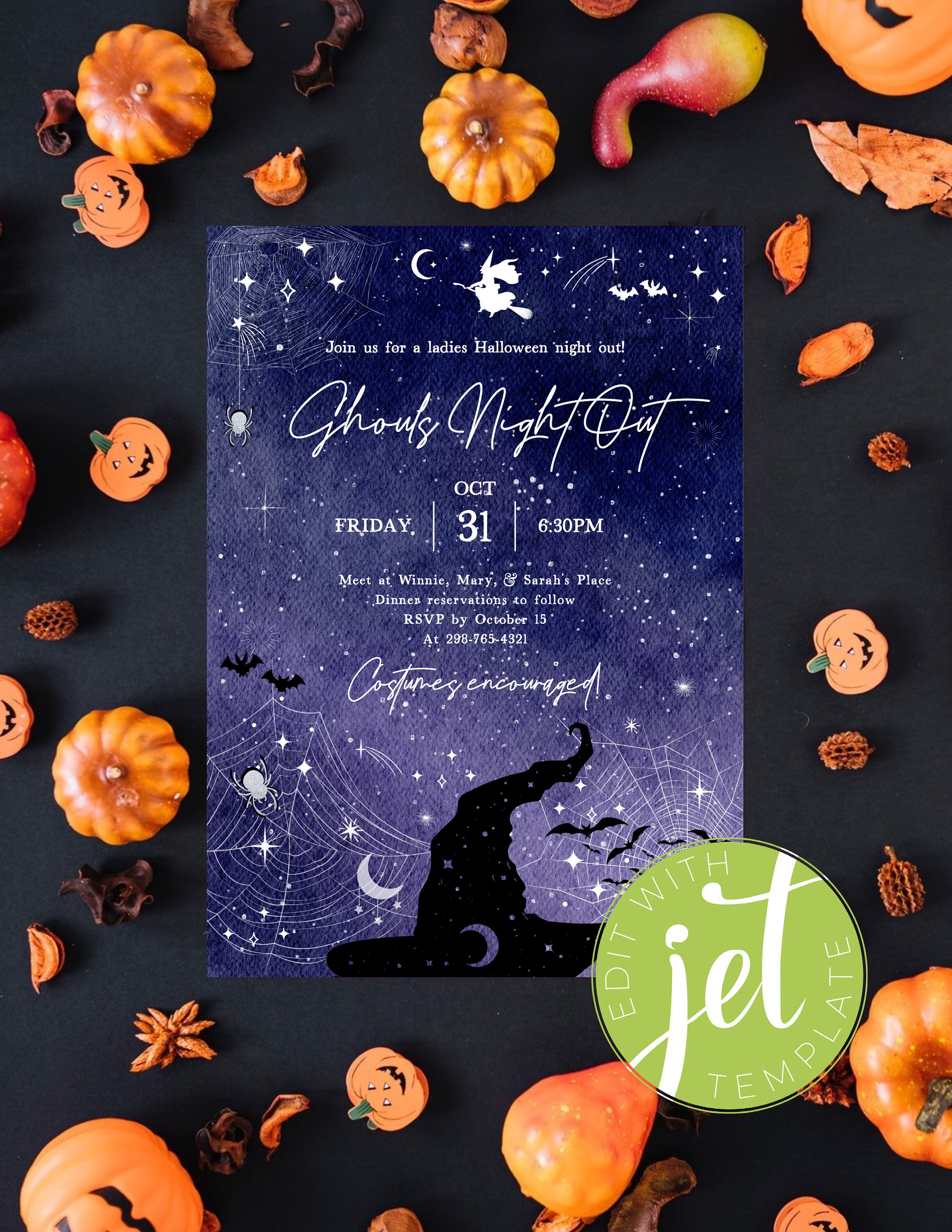 Ghouls Night Out Night Sky Invitation, Girls Night Out Invite ...