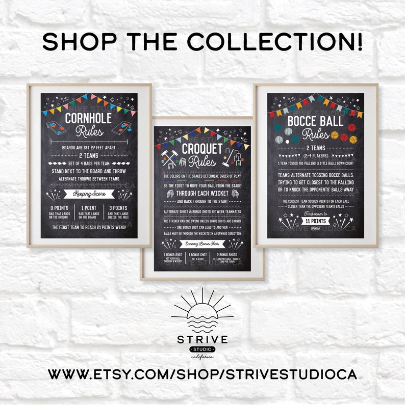 Fall Cornhole Rules Sign: Outdoor Game Tournament (printable INSTANT ...