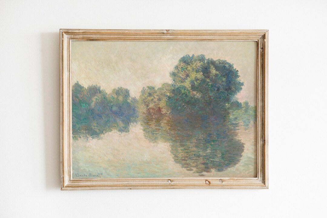 Claude Monet, Trees Reflecting on Water, Impressionist Painting, Soft ...