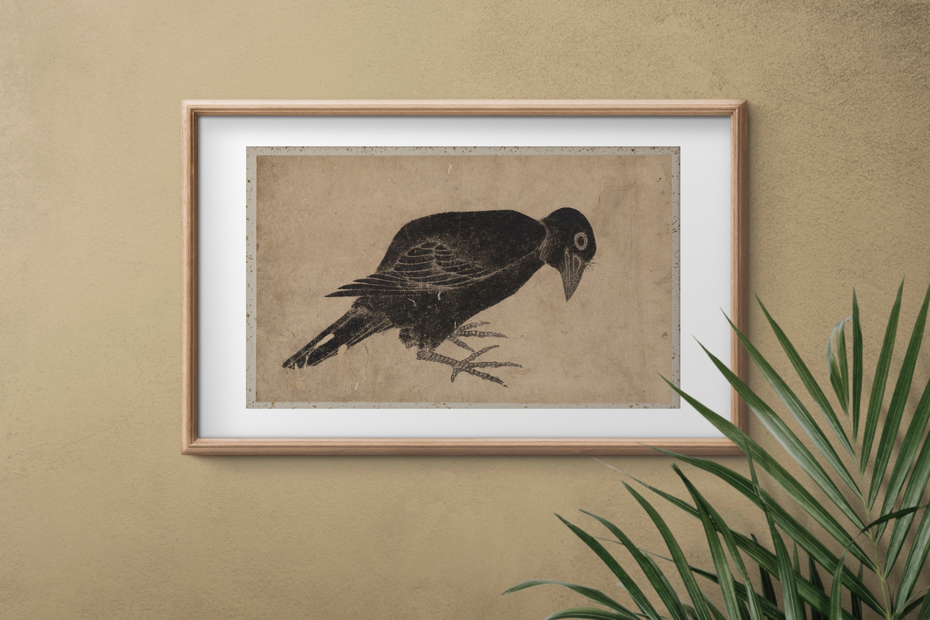 Vintage Woodblock Crow Etching~printable Wall Art~dark Academia Curio ...