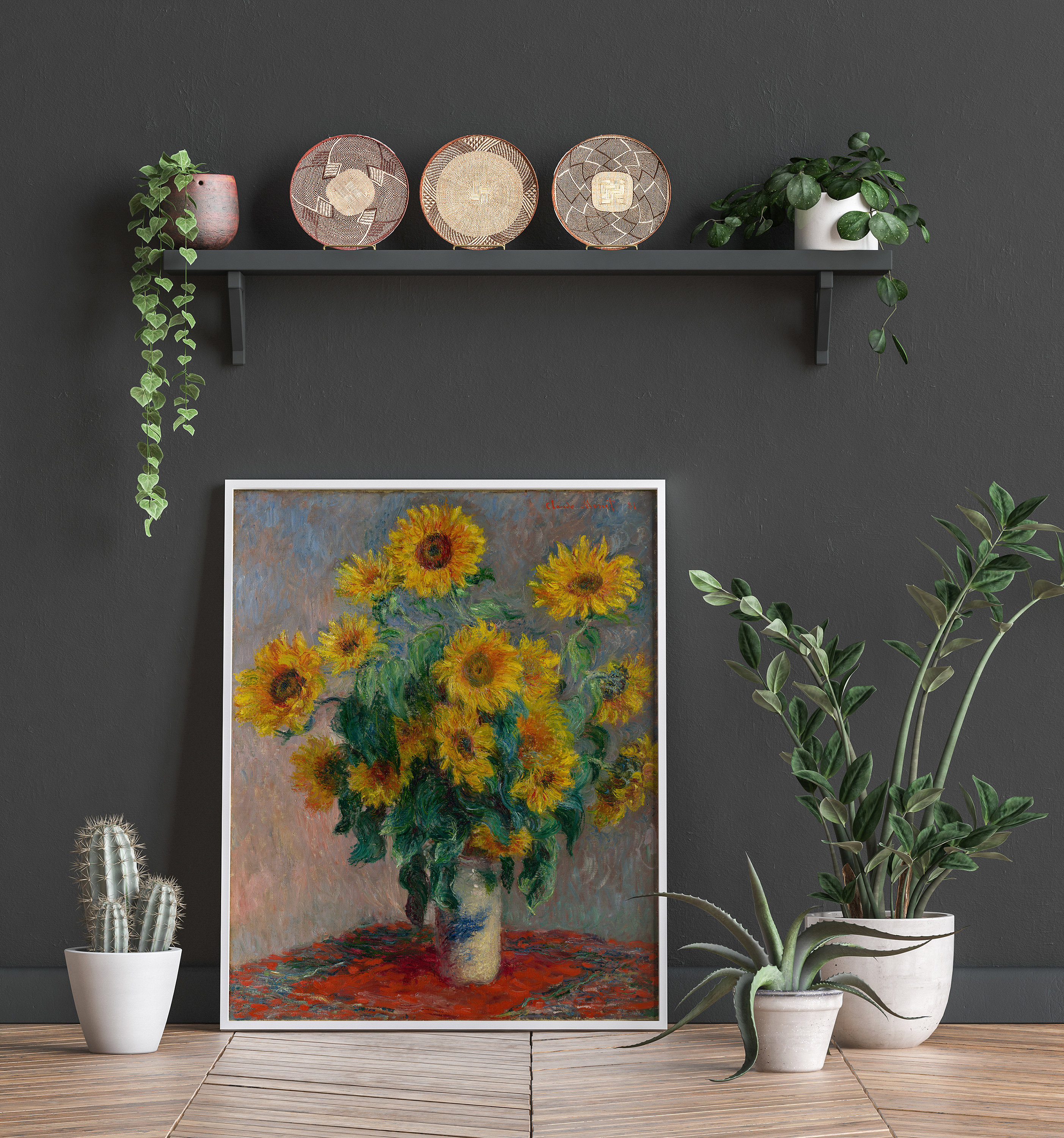Claude Monet Bouquet of Sunflowers~warm Toned Floral Printable Wall Art ...
